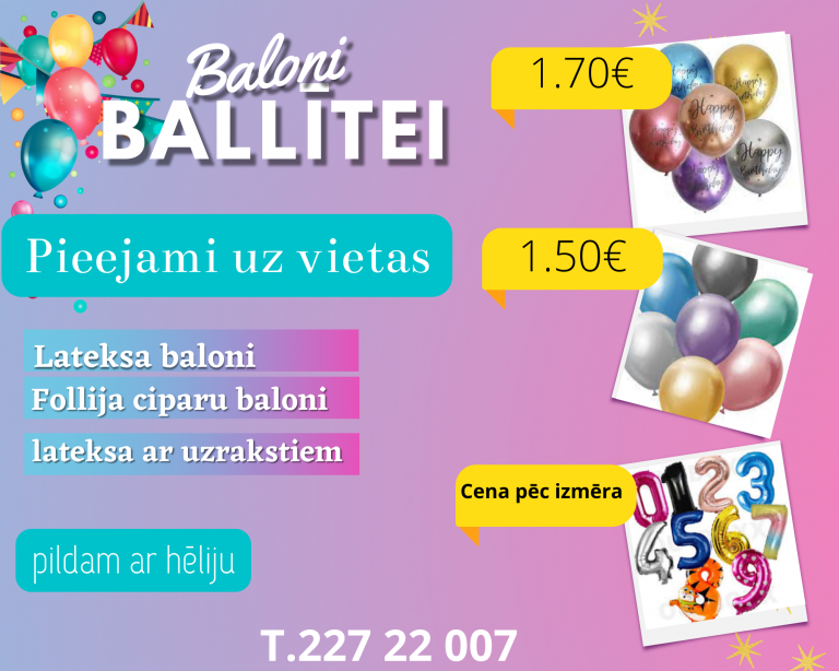 Hēlija baloni | Bambino atrakcijas – Piepūt bērna sapni!